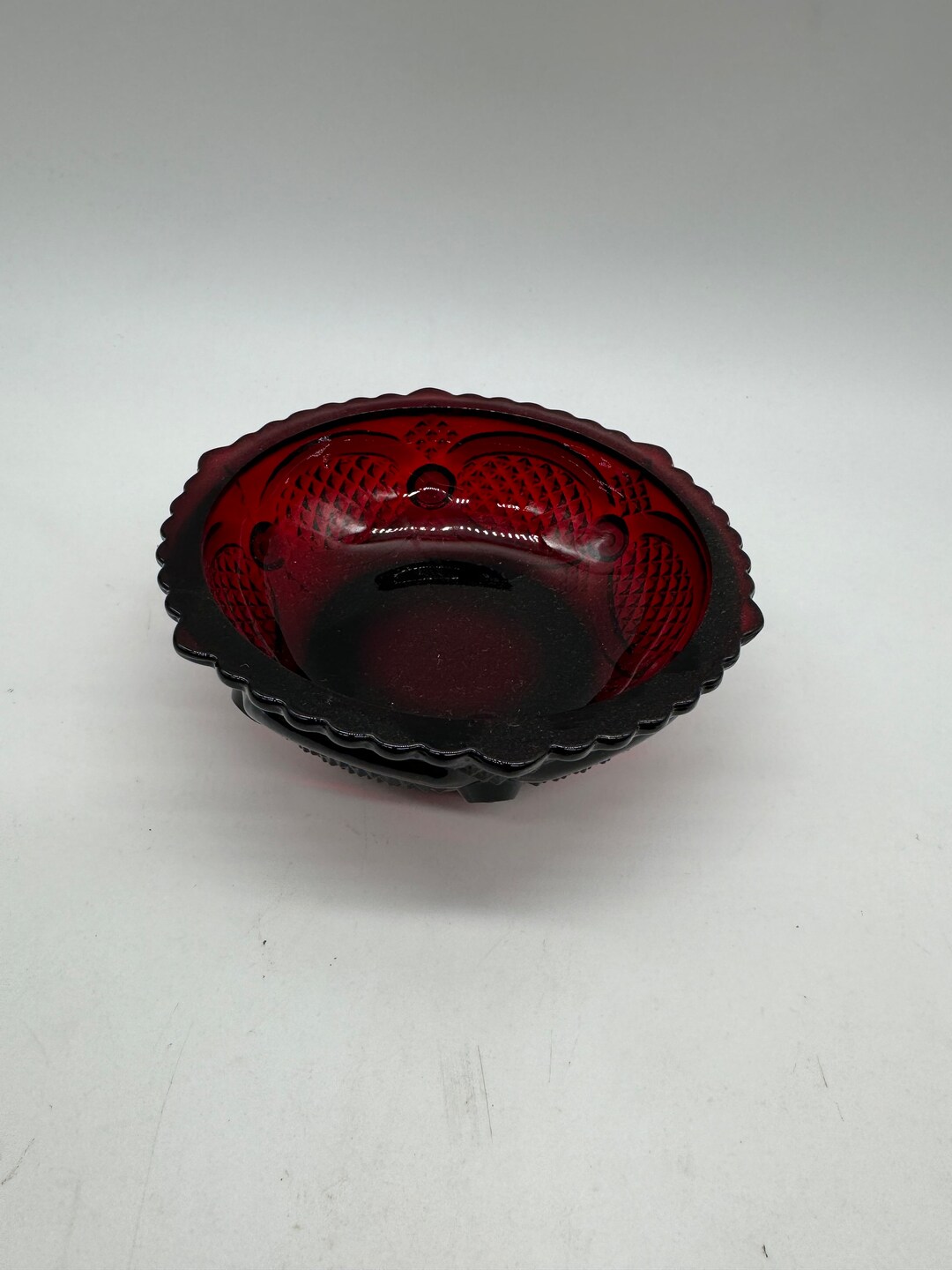 Avon 1876 Ruby Red Cape Cod Small Fruit Bowl - Etsy