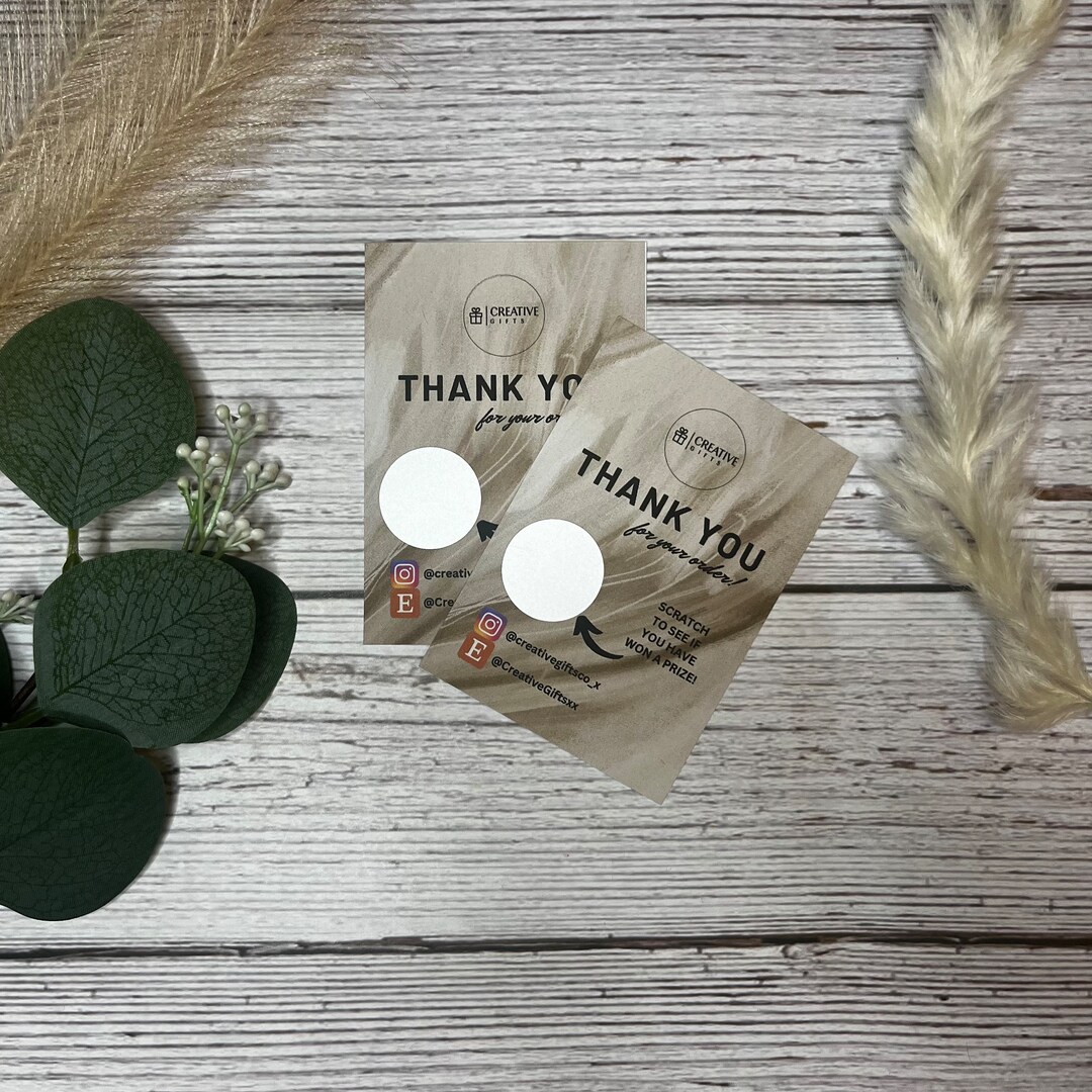 Personalised Business Scratch Cards | Thank You Cards | Prizes ...