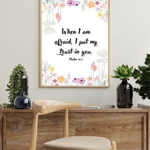 Psalm56:3,bible Verse Digital Artwork to Be Printed - Etsy