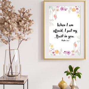 Psalm56:3,bible Verse Digital Artwork to Be Printed - Etsy