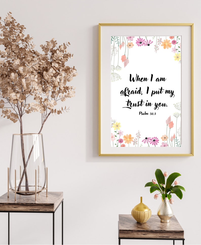 Psalm56:3,bible Verse Digital Artwork to Be Printed - Etsy