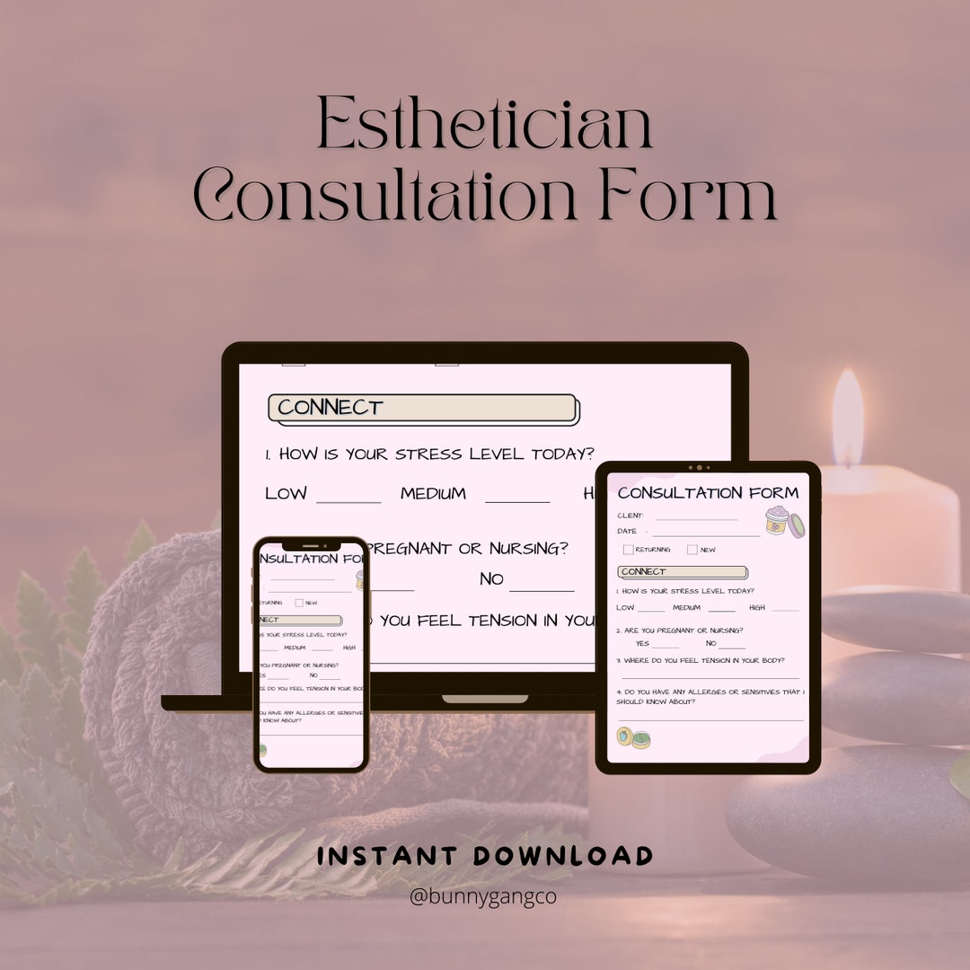 Esthetician Consultation Form, Client Consultation Form, Facial ...