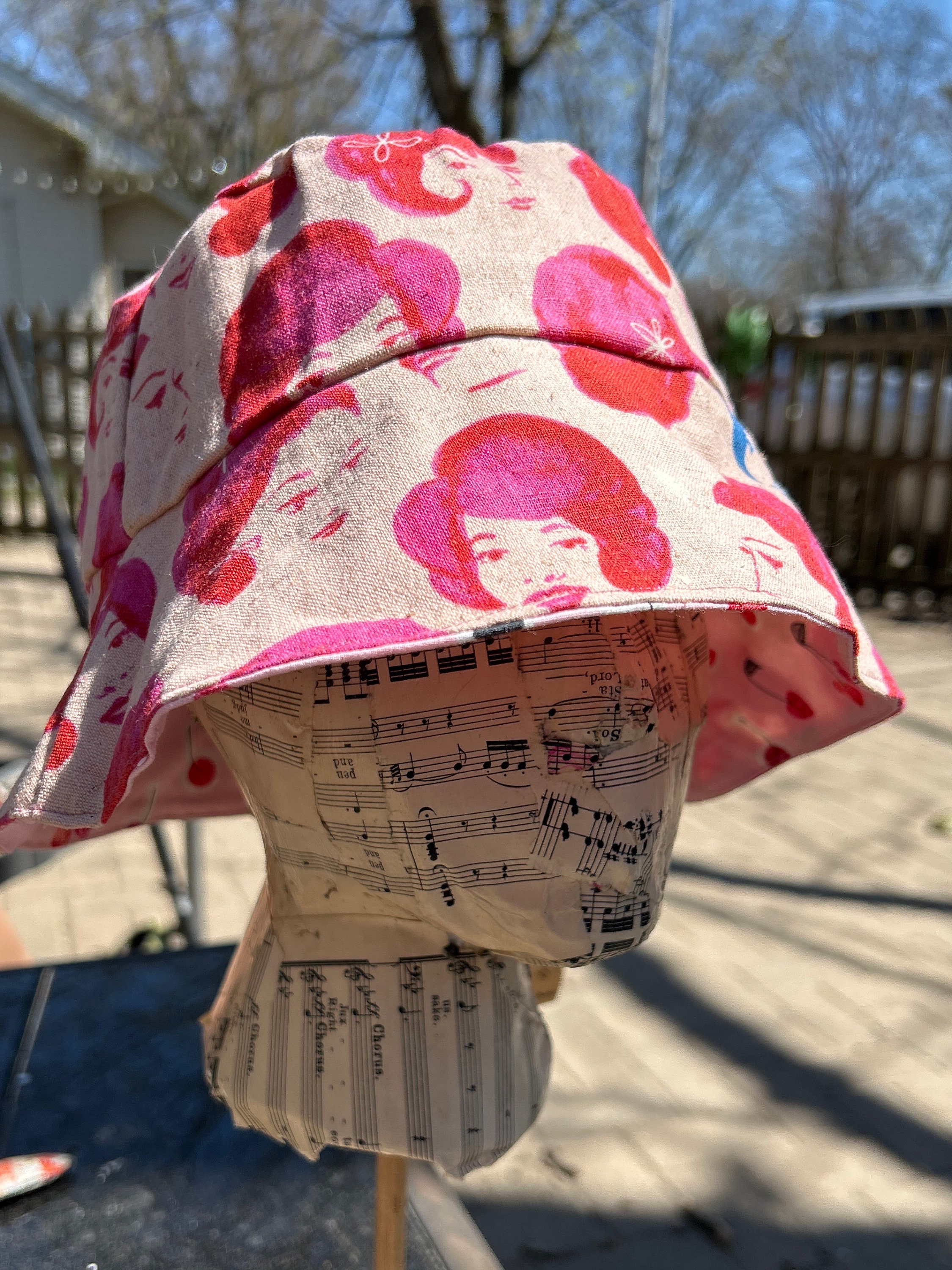 Cherry/women Reversible Bucket Hat - Etsy