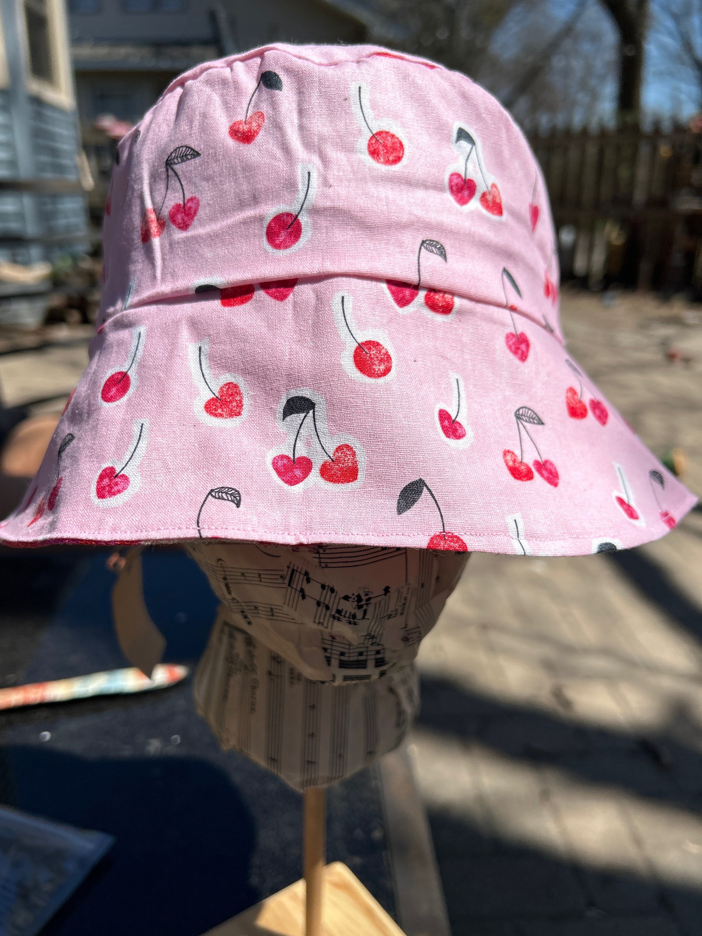Cherry/women Reversible Bucket Hat - Etsy