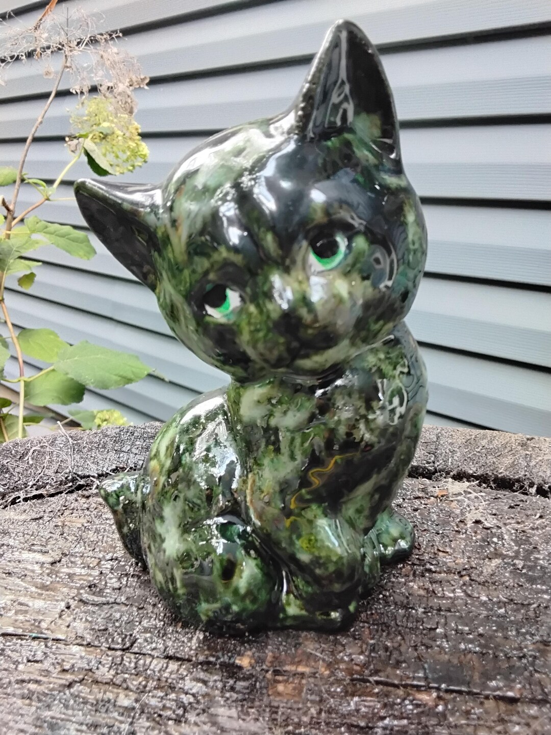 Vintage Style Jade Cat Figurine - Etsy