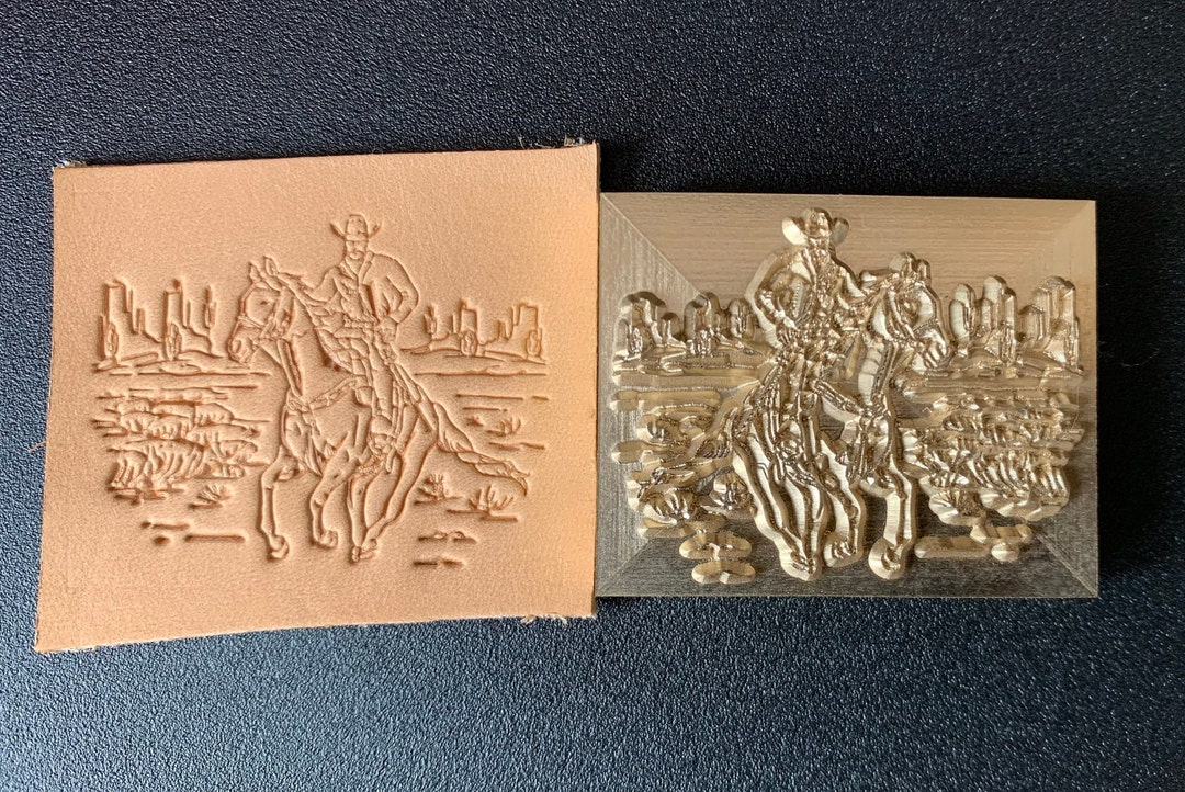 Brass Stamp for Leather Cowboy Leather Embossing Cowboys - Etsy