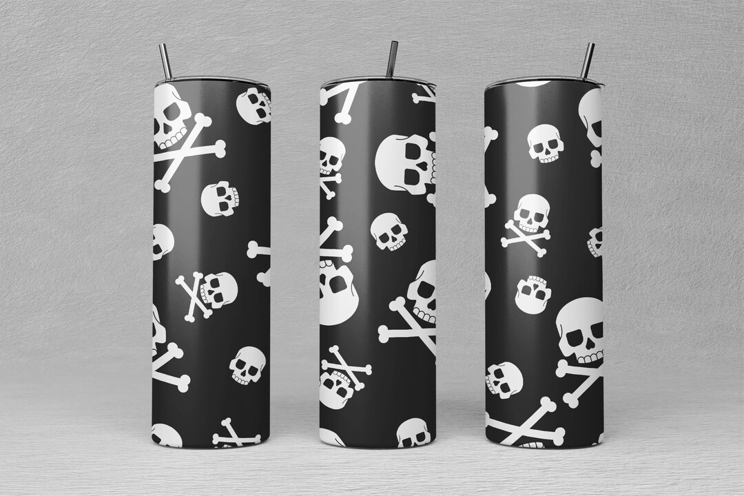 Skull & Crossbones Tumbler Wrap: Tattoo Pirate Design (PNG) - Etsy
