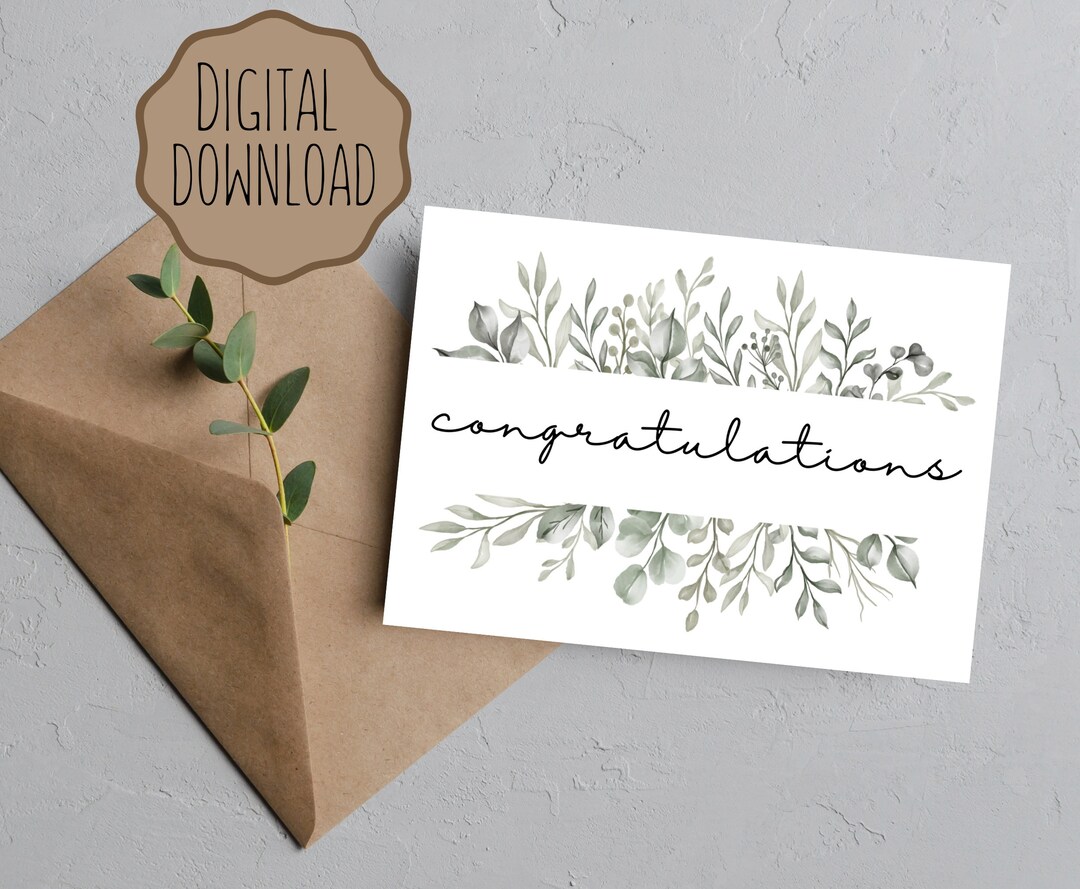 Congratulations Card| Congratulations Printable Card| Printable Card ...