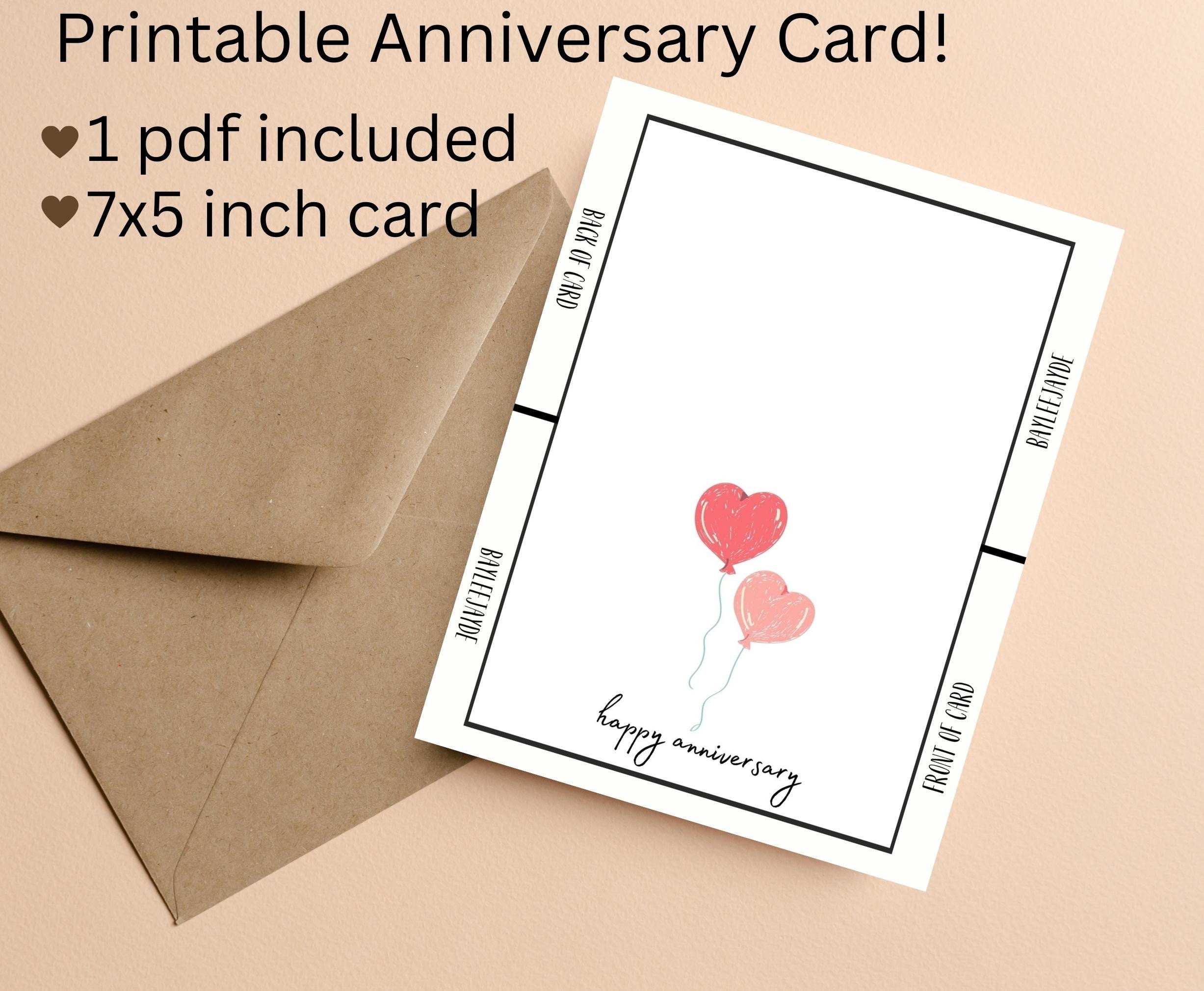 Happy Anniversary Card| Printable Anniversary Card| Digital Download ...