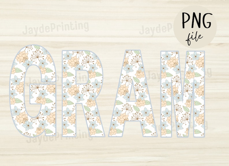 Gram Png Design Digital Png File Gram Png Floral Png Floral Gram Png ...