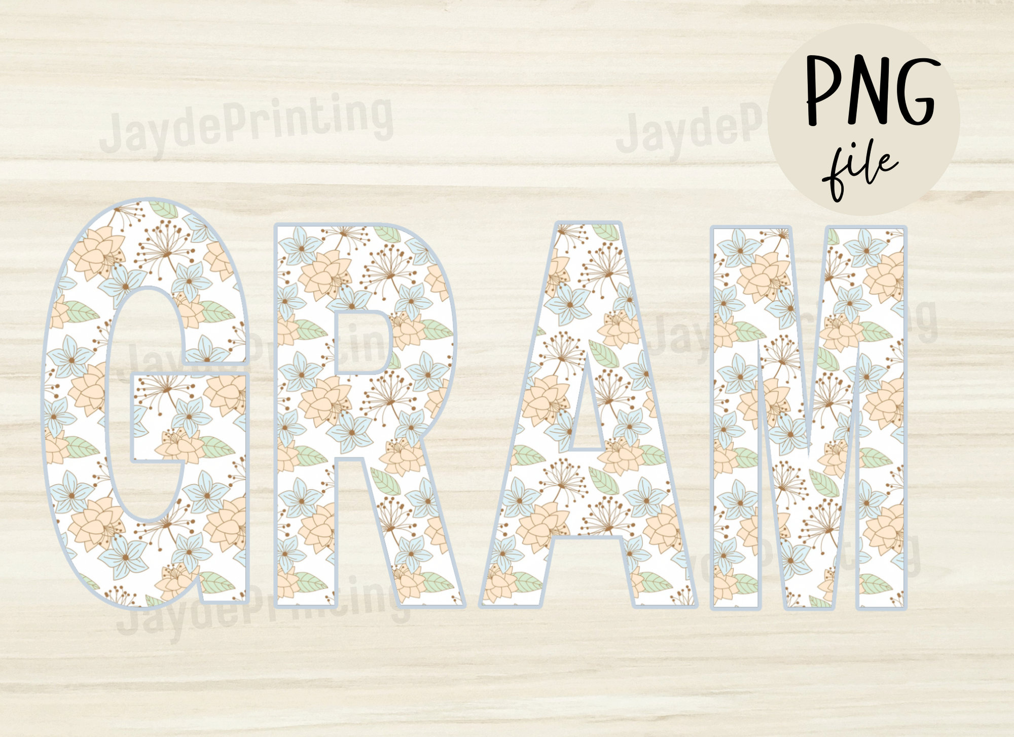 Gram Png Design Digital Png File Gram Png Floral Png Floral Gram Png ...