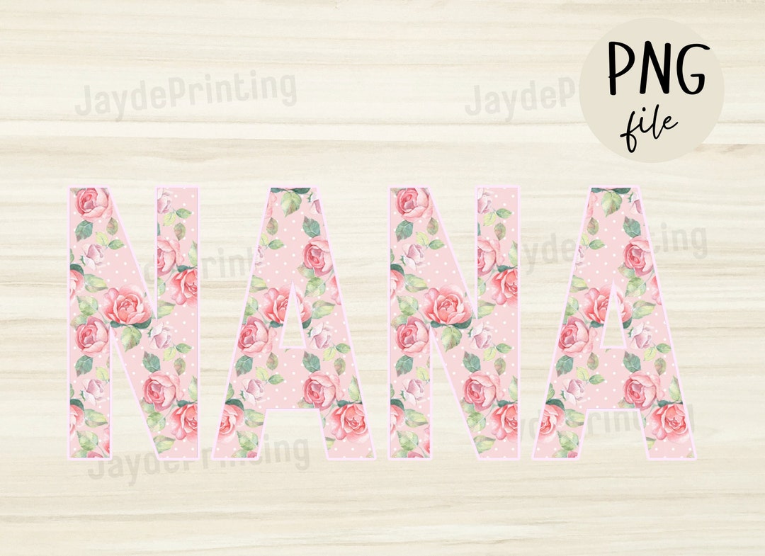 Nana Png Design Nana Png Pink Rose Floral Png Floral Nana Png Instant Download Floral Png ...