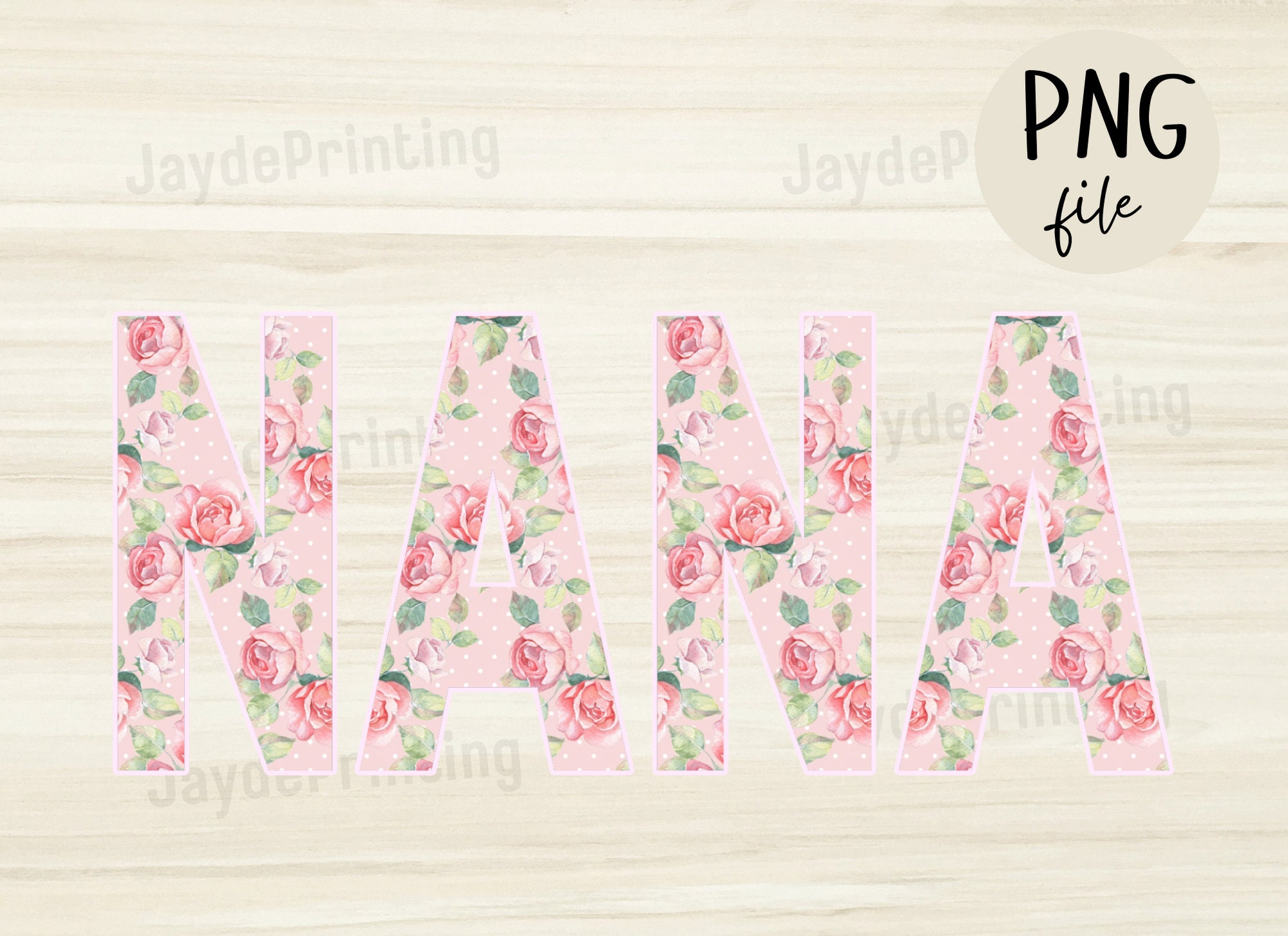 Nana Png Design Nana Png Pink Rose Floral Png Floral Nana Png Instant Download Floral Png ...