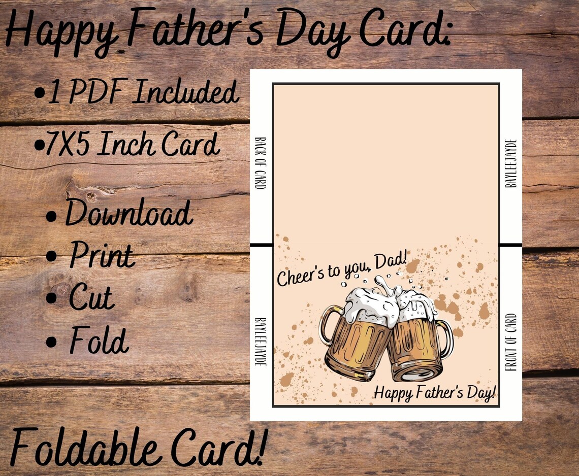 Happy Father's Day Card Printable Father's Day Card | Etsy