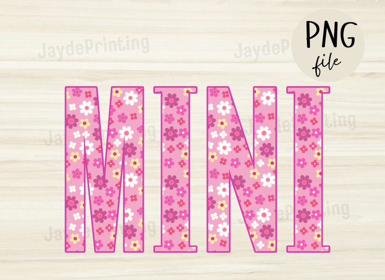 Mini Png Design Pink Floral Mini Printable Instant Download Mothers Day ...