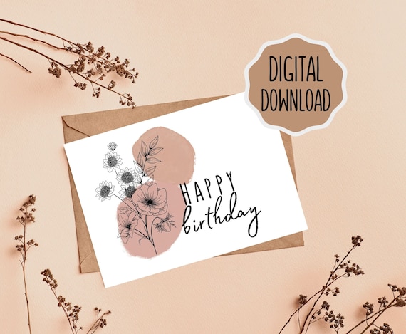 Happy Birthday Card Happy Birthday Card Printable Printable - Etsy