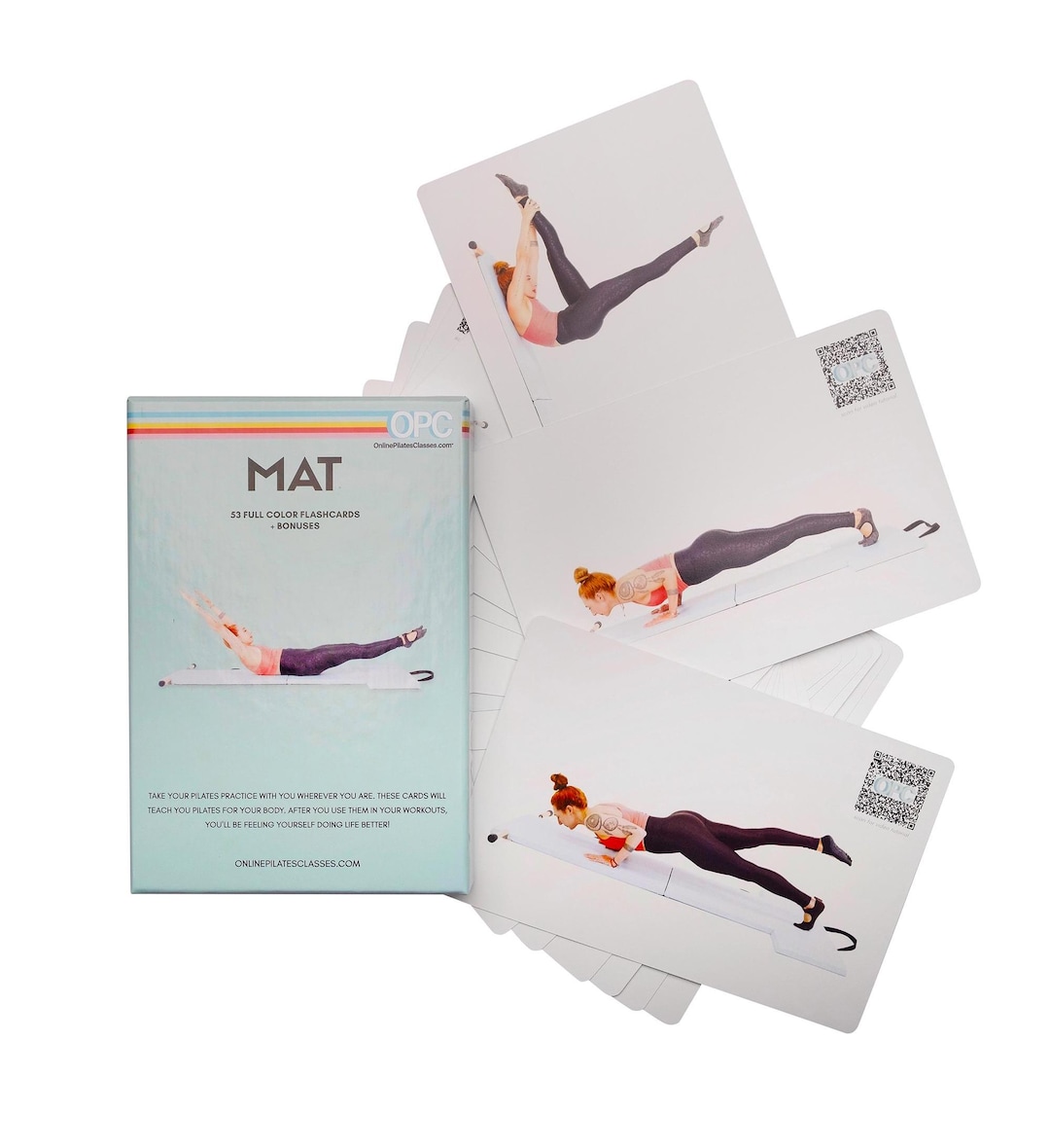 Onlinepilatesclasses Pilates Mat Deck W/ Video Tutorials, Fitness Cards ...