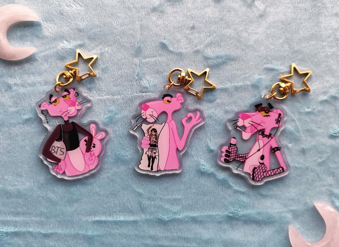Pink Panther Keychains Charms - Etsy