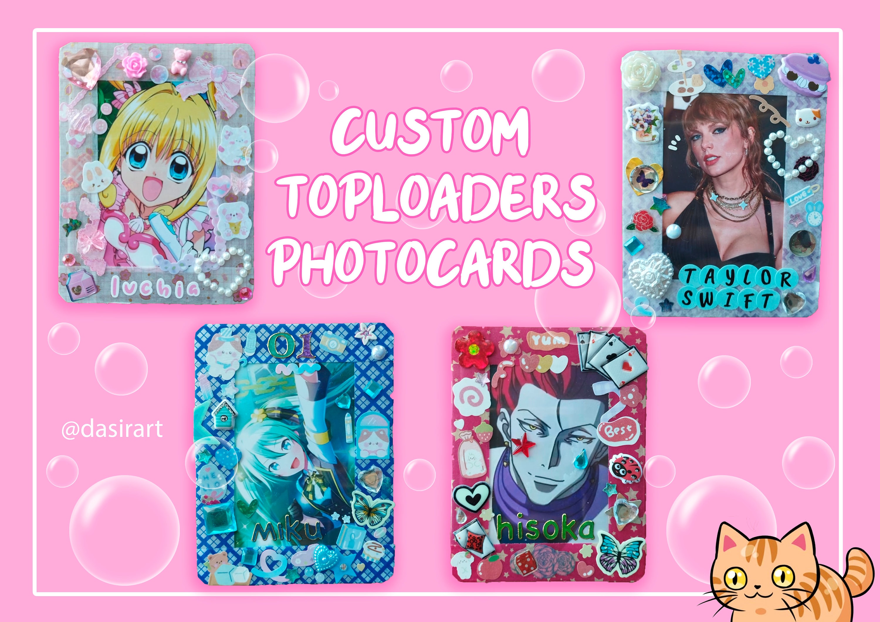 Custom Decorated Toploader Photocard - Etsy