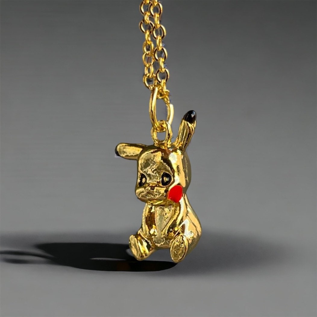 Anime Pokémon Pikachu dibujos animados collar anillo pendiente moda ...