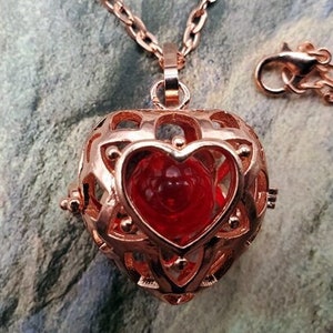 1 Hearts Locket Bloodvial Necklace & Anticoagulant 27 Inch Rose ...