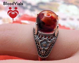 Sterling Bloodvial Ring & Anticoagulant bloodbond Rope and Scroll ...
