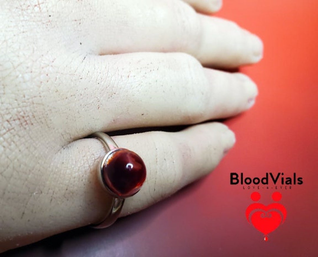 Sterling Bloodvial Ring & Anticoagulant bloodbond Silver Unisex ...
