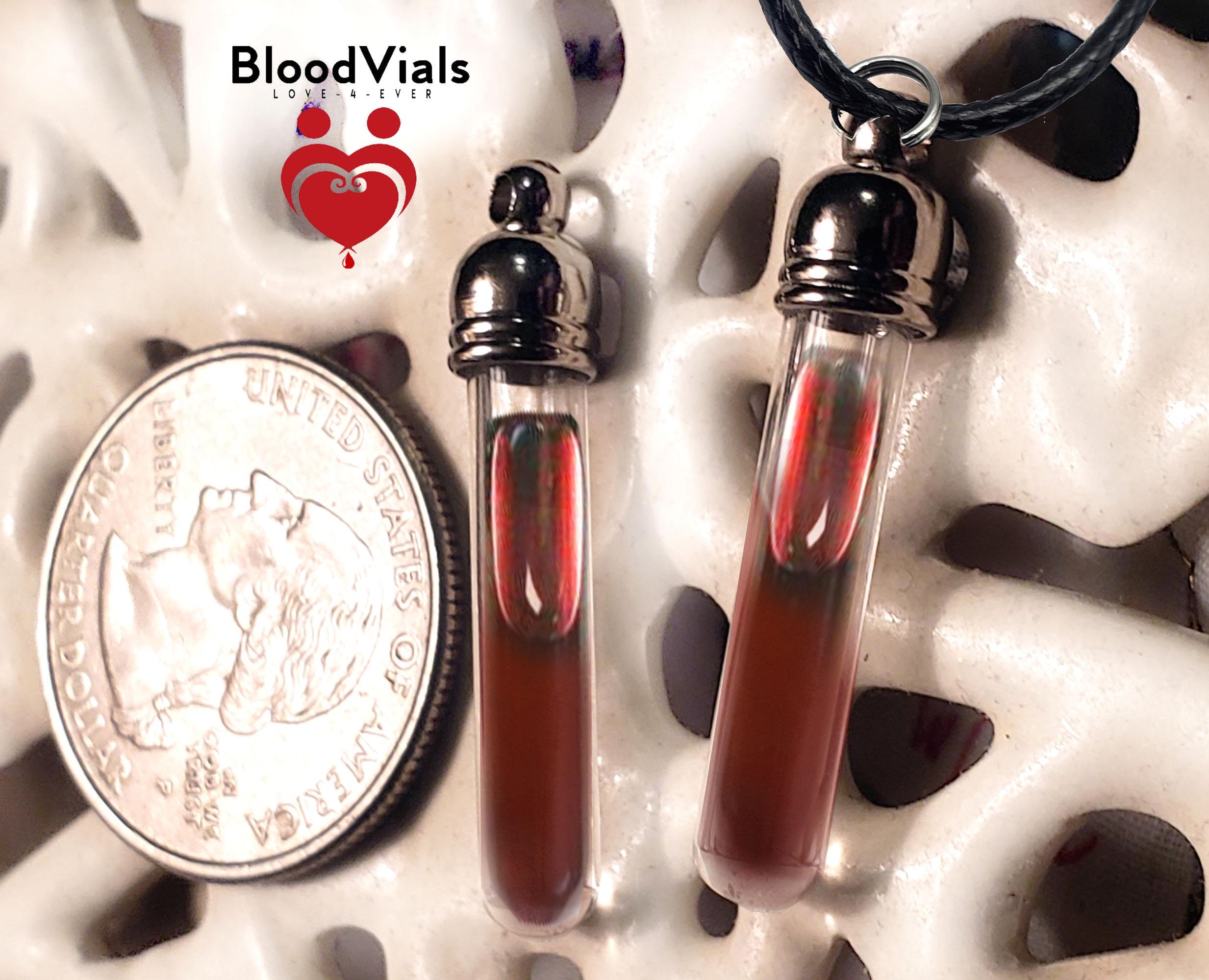 2 viales de sangre con tapa abovedada y anticoagulante Kit BloodBond Charms viales de fondo redondo Etsy Mexico