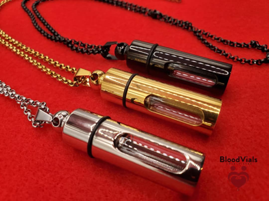 1 Screw Top Tube Bloodvial & Anticoagulant Pendant Kit Necklace ...