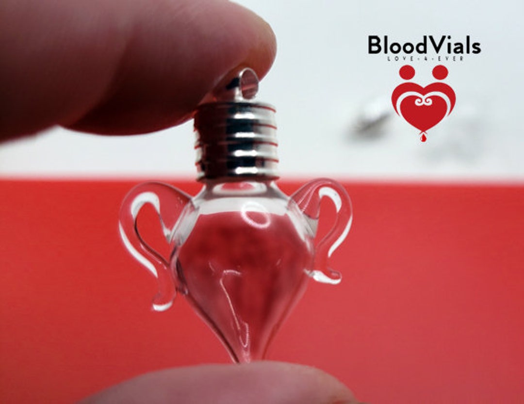 2 Fancy Heart Blood Vials With Anticoagulant Last One Discontinued Item ...