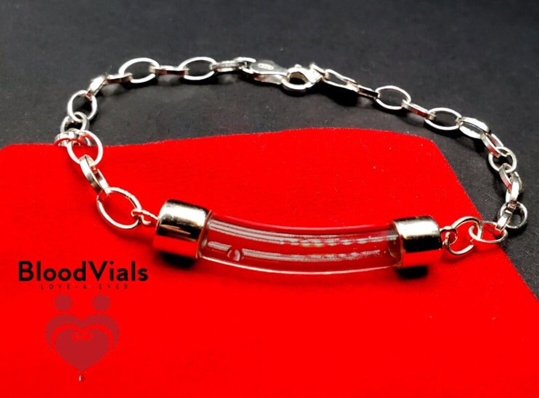 Sterling Bloodvial Bracelet & Anticoagulant - Glass Bloodbond 925 ...