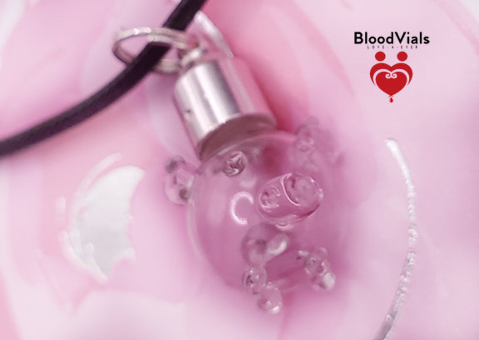 1 Glass Pig Charm Bloodvial & Anticoagulant Pendant Kit Necklace ...