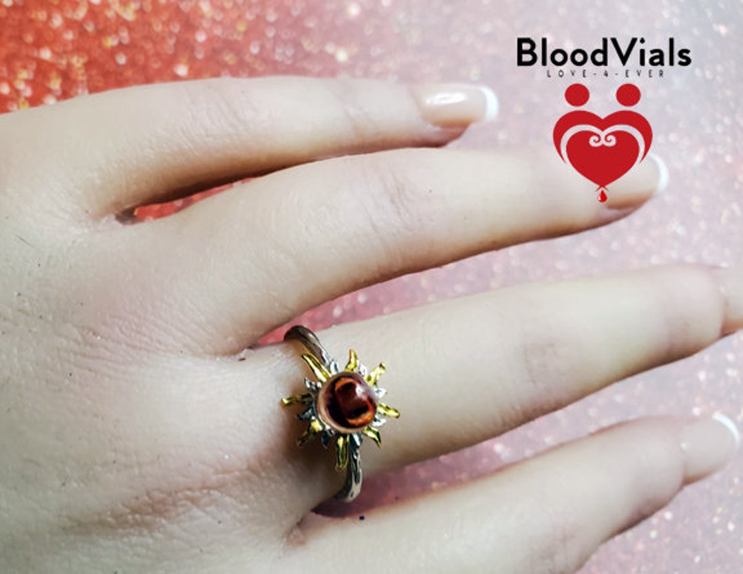 Sterling Bloodvial Ring & Anticoagulant (bloodbond | Sun | Blood Moon ...