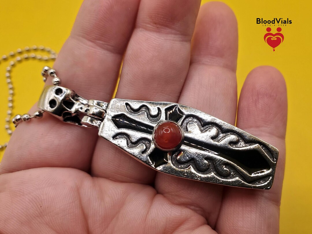 1 Casket Bloodvial Necklace Kit With 24" Silvertone Chain (bloodbond ...