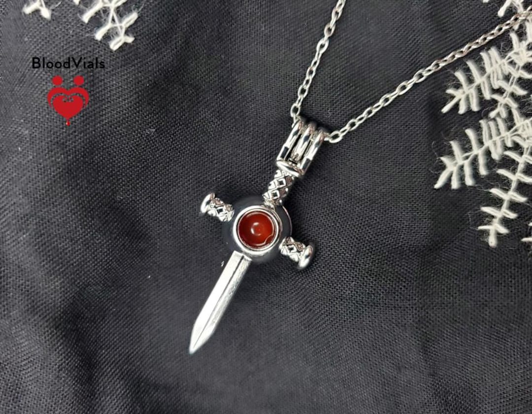1 Sword Dagger Bloodvial Kit and Stainless Steel Chain 17.75" - 19.75 ...