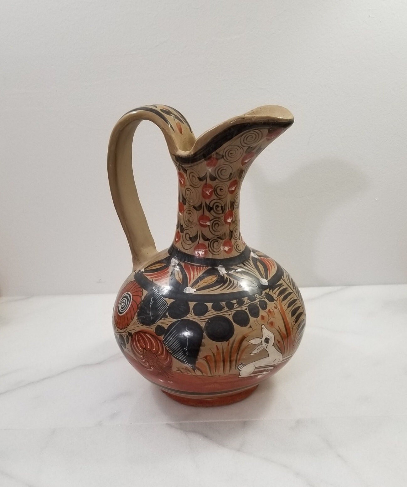 Vintage Pottery Vase-earth Tones Pottery-handmade Vessel-mexican ...