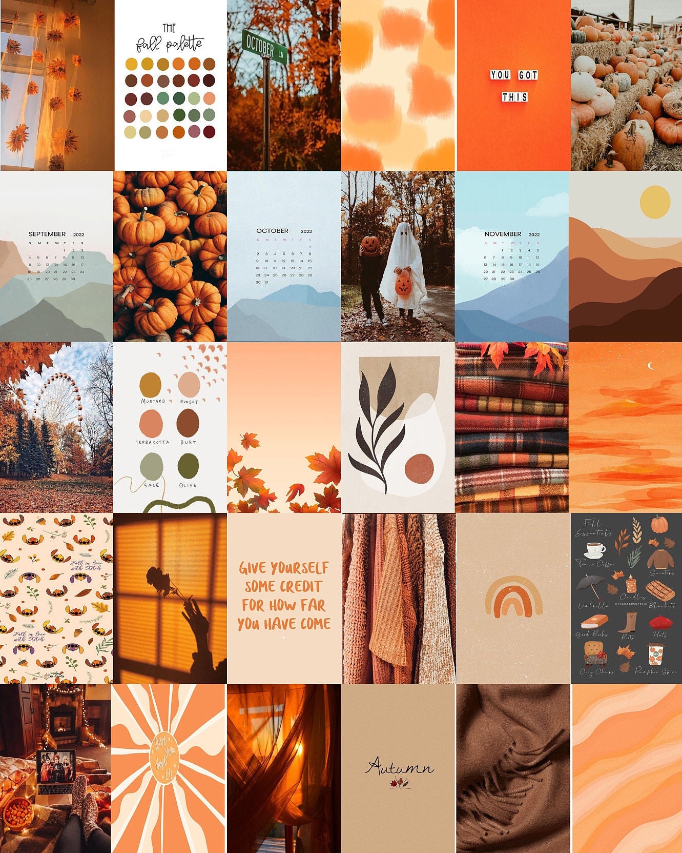 Fall Aesthetic Collage Kit Autumn Cozy Collage Halloween - Etsy
