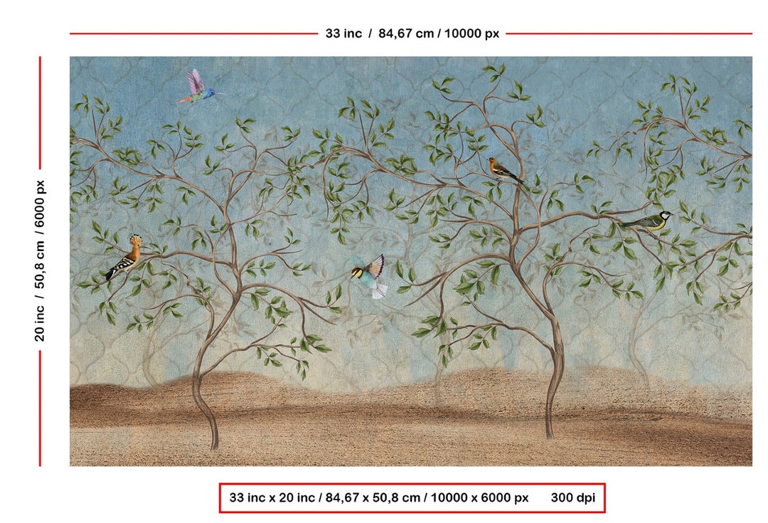 Prints Digital Download File, High Resolution Chinoiserie Wallpaper ...