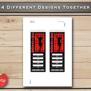 Chicago Printable Broadway Surprise Ticket. Editable Musical Theatre ...