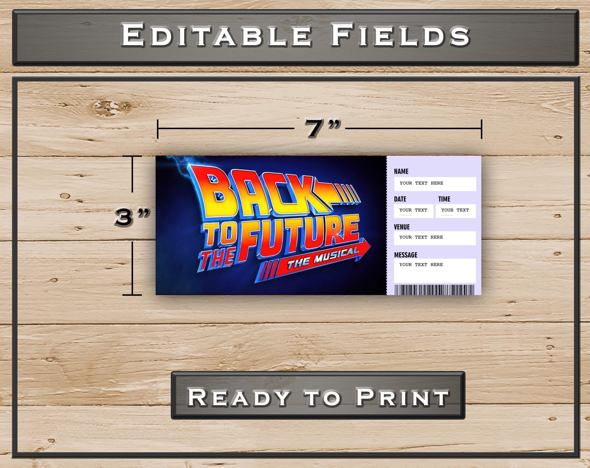 Printable BACK T0 the FUTURE Broadway Surprise Ticket. - Etsy