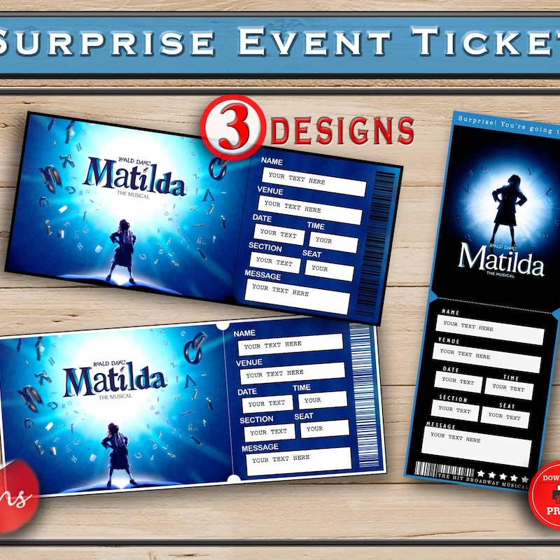 Musical Matilda Ticket - Etsy