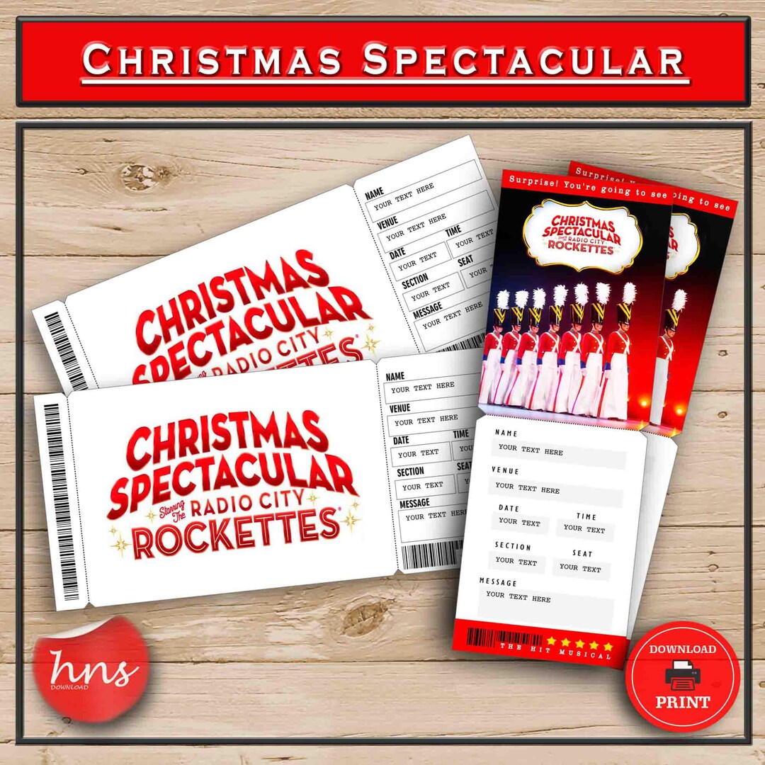 Radio City Christmas Spectacular Ticket: Printable Surprise Gift (PDF ...