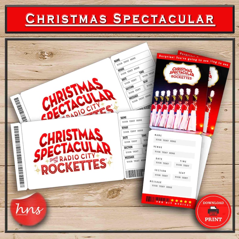 Radio City Christmas Spectacular Ticket: Printable Surprise Gift (PDF ...