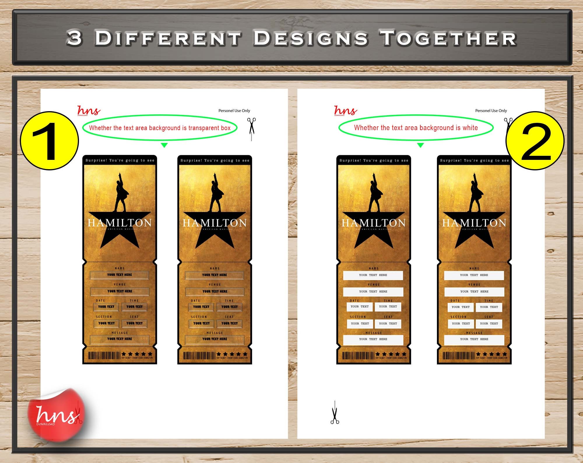 Hamilton Printable Broadway Surprise Ticket. Editable Musical Theatre ...