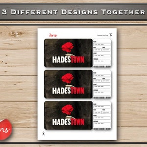 HADESTOWN Broadway Ticket Printable: Editable Surprise Gift (PDF & Word ...