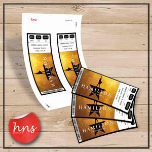Hamilton Printable Broadway Surprise Ticket. Editable Musical Theatre Faux Event Admission ...