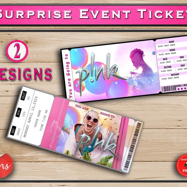 Personalized Concert Pass Printable - Etsy