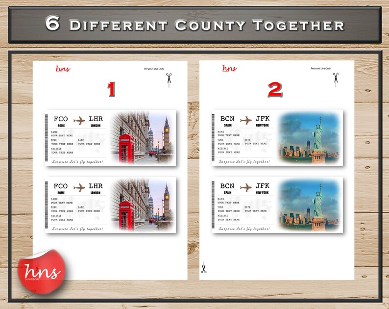 Editable Surprise Boarding Pass Template: Vacation Gift (digital PDF ...