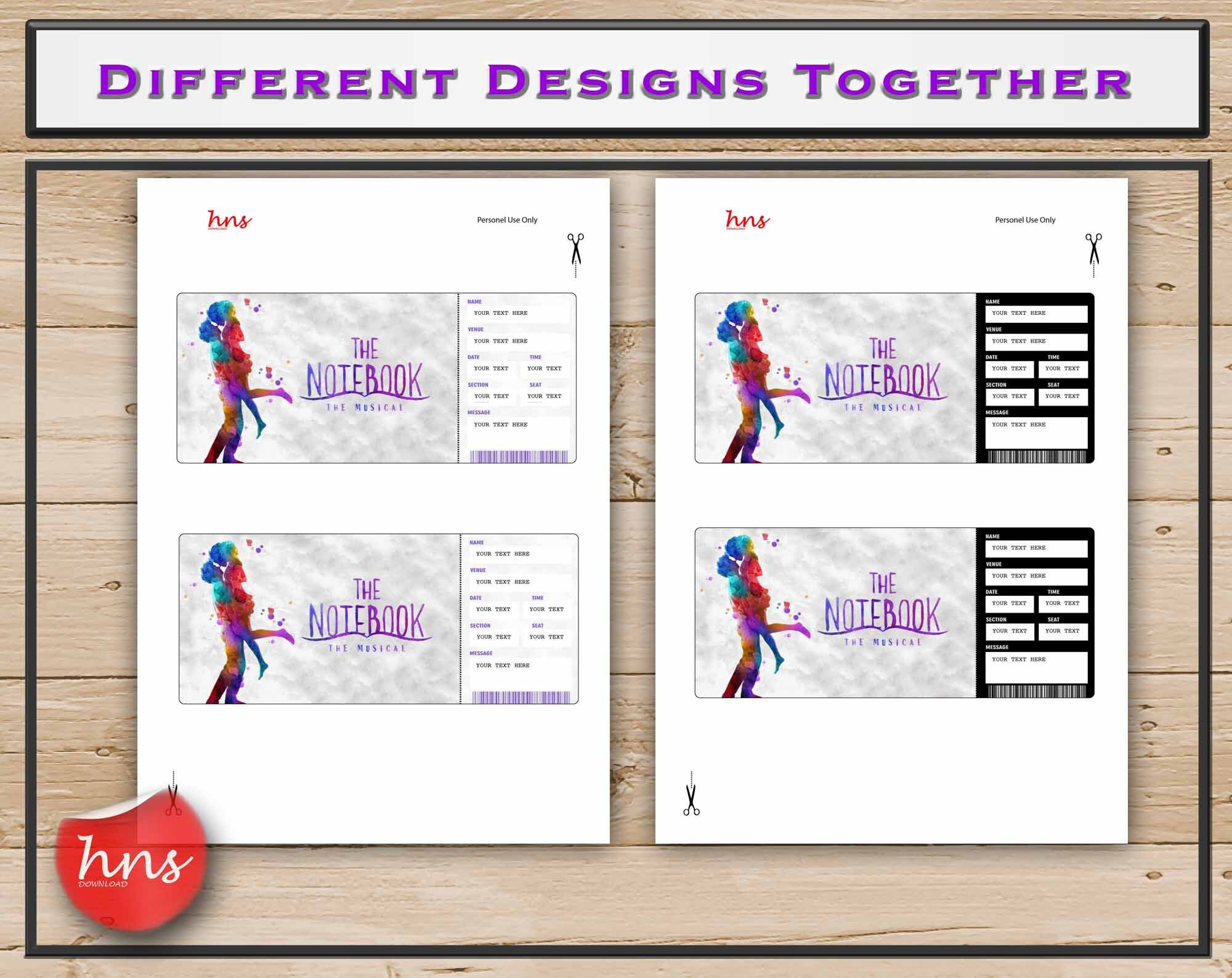 The Notebook Broadway Ticket Printable: Editable Keepsake (PDF & Word ...