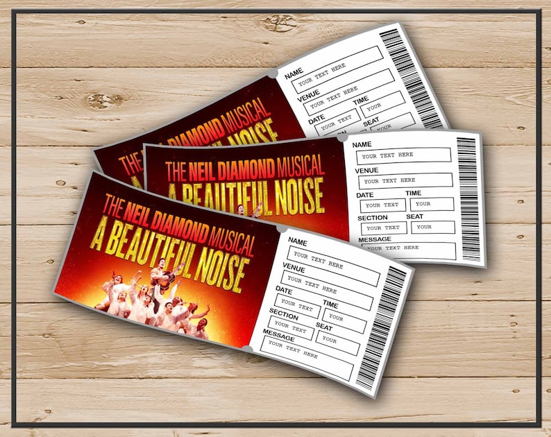 Neil Diamond Musical Ticket: Printable Broadway Surprise (PDF or Word ...